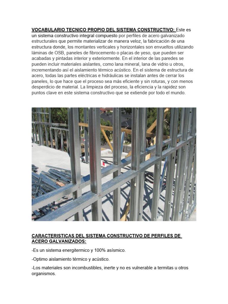 Sistema Constructivo de Acero Galvanizado | Descargar gratis PDF | pared | Aislamiento térmico