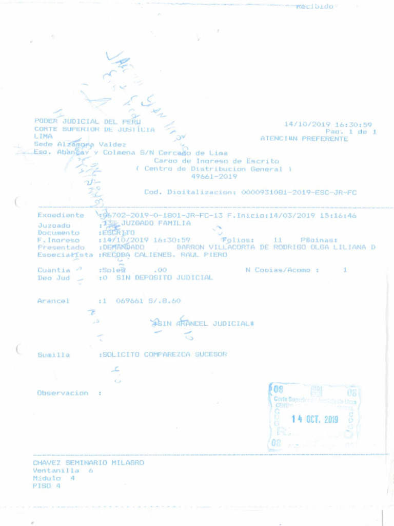 ESCRITO COMUNICO fallecimiento del demandante | PDF