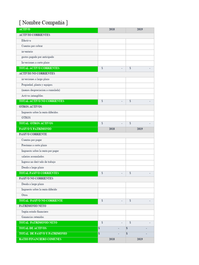 Balance General en EXCEL | PDF | Hoja de balance | Contabilidad