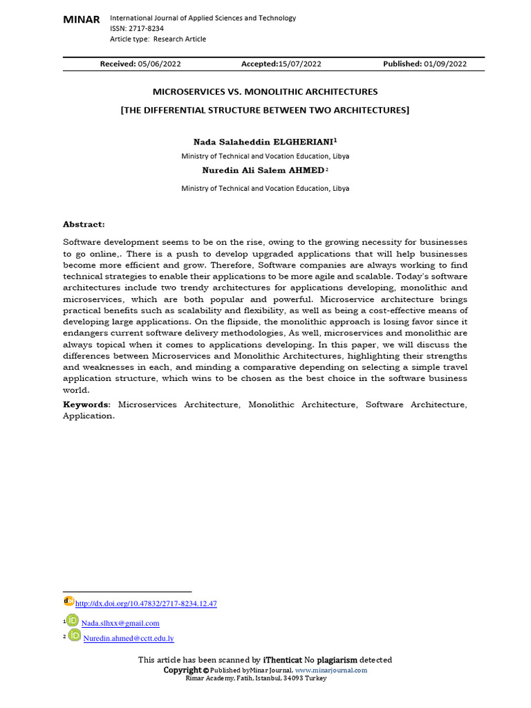 Microservices vs. Monolithic Architectures (The Differential | PDF ...