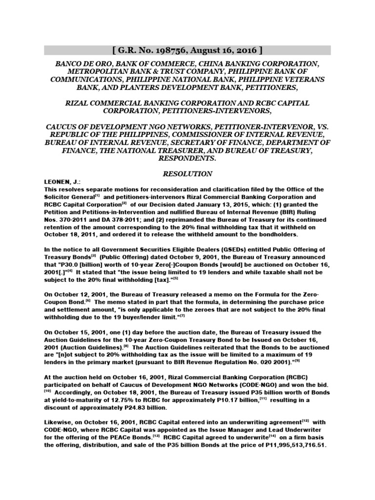 BDO Case | PDF | Jurisdiction | Loans