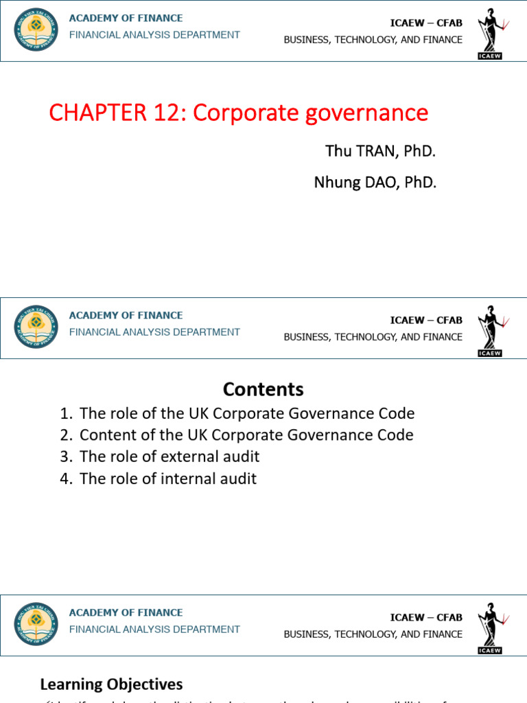 UK Corporate Governance Code Overview | PDF | Internal Control | Audit