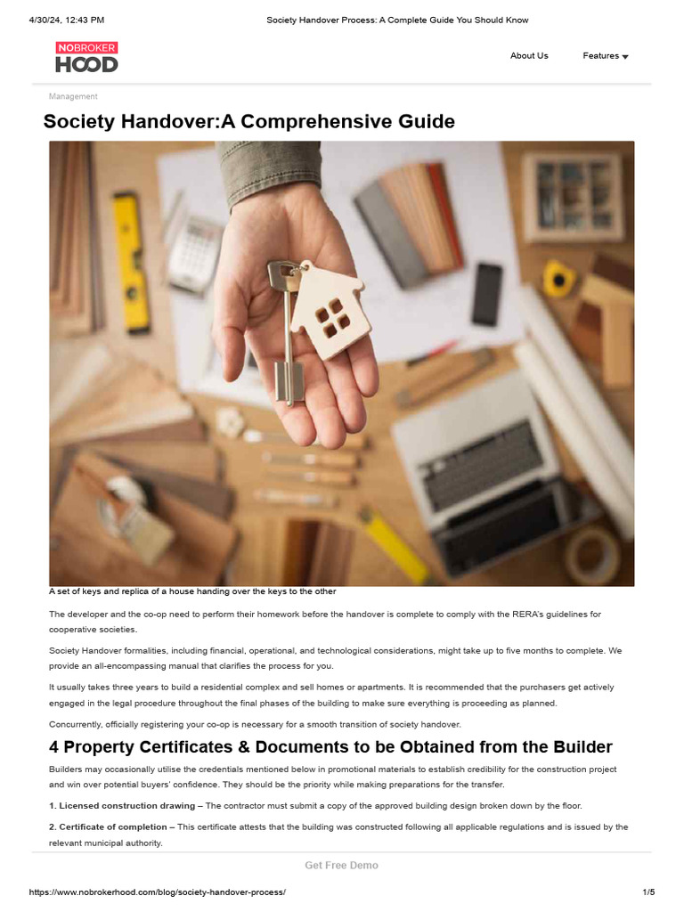 Society Handover Process_ a Complete Guide You Should Know | PDF ...