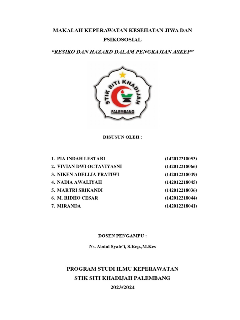 Makalah Keperawatan Kesehatan Jiwa Dan Psikososial-1 | PDF Makalah Keperawatan Kesehatan Jiwa Dan Psikososial-1 | PDF