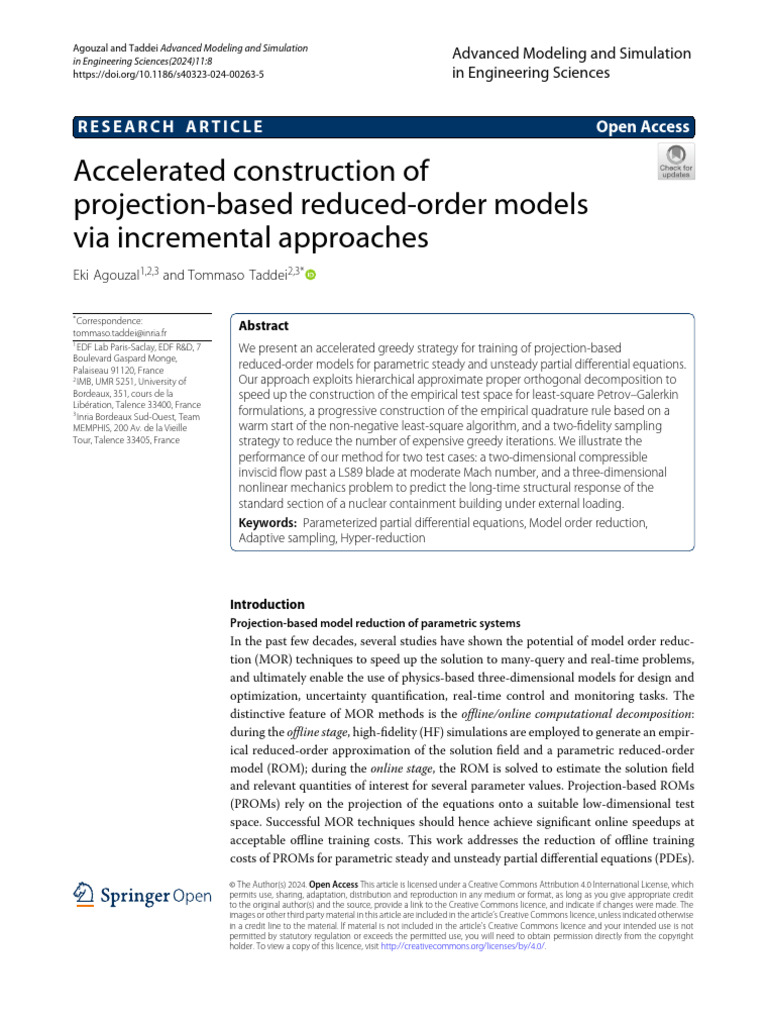Accelerated Construction of Projection-Based Reduced-Order Models Via Incremental Approaches ...