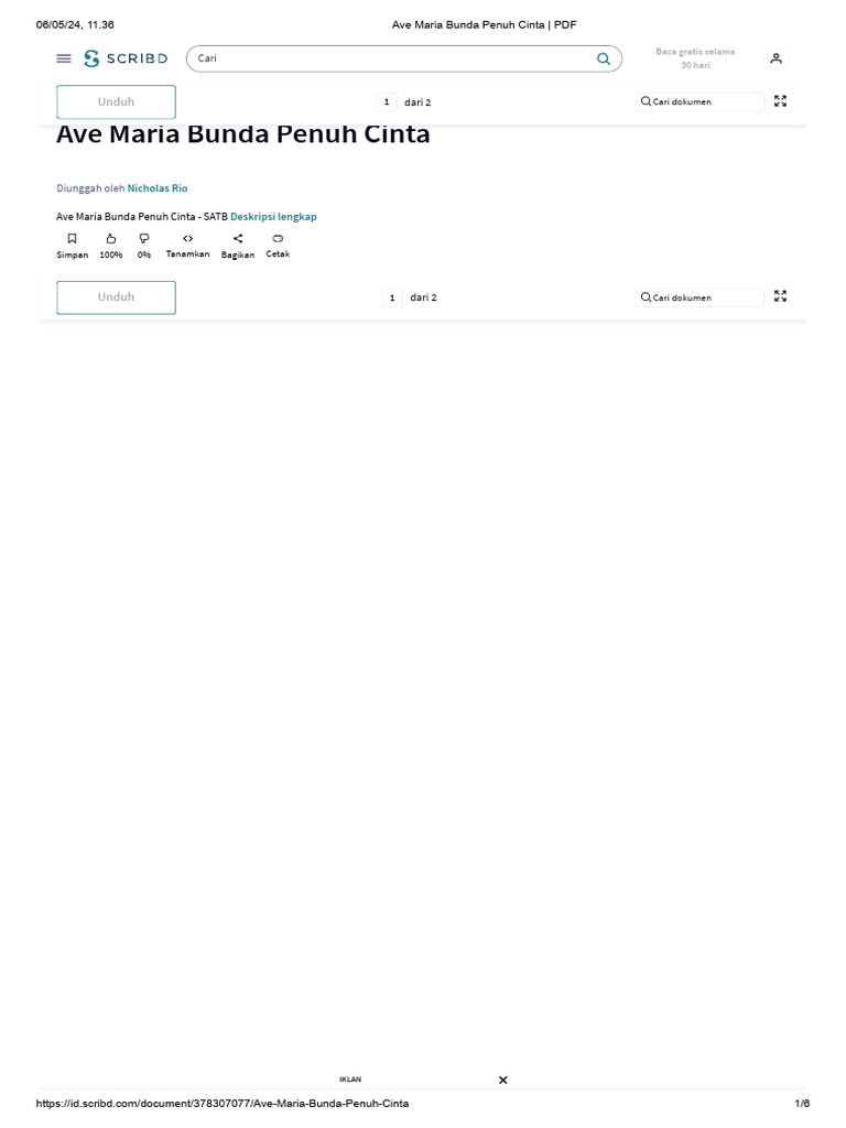 Ave Maria Bunda Penuh Cinta - PDF | PDF