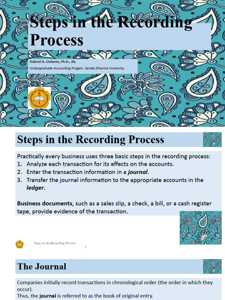 7.steps in The Recording Process | PDF | Debits And Credits | Accounting