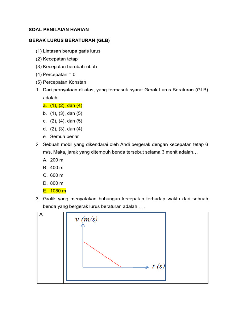 Soal Penilaian Harian 3 | PDF
