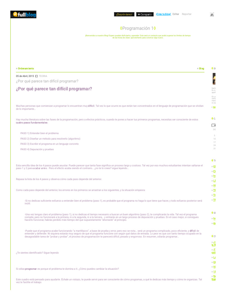 ¿Por Qué Parece Tan Difícil Programar | PDF | Lenguaje de programación | Algoritmos