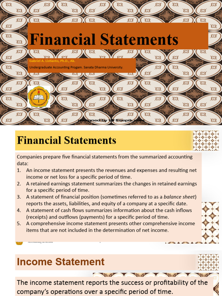 5.Financial Statements | PDF | Income Statement | Retained Earnings
