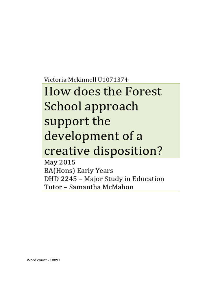 How Does The Forest School Approach Supp | PDF | Creativity | Methodology