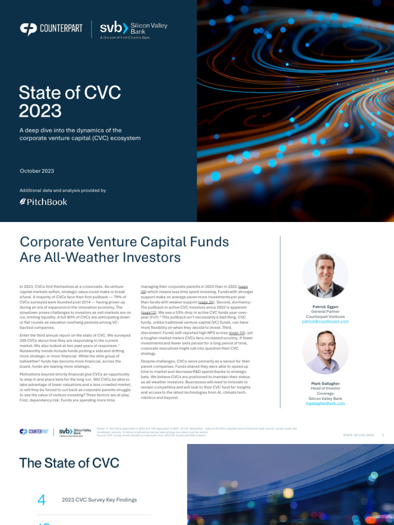 State of CVC Report 2023 | PDF | Venture Capital | Corporate Finance