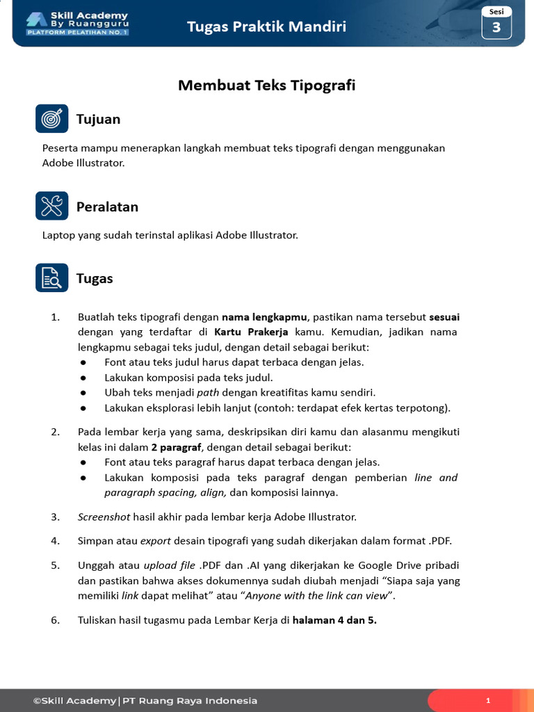 Membuat Teks Tipografi di Illustrator | PDF | Komputer