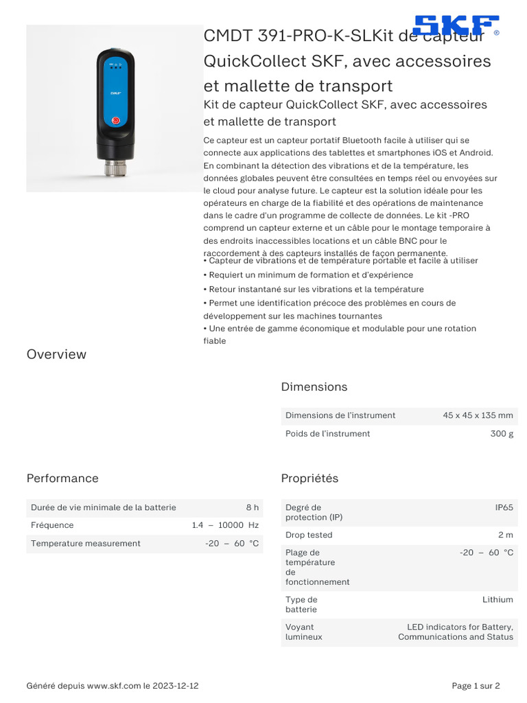 Kit de capteur QuickCollect SKF | PDF | Internet | Internet et Web