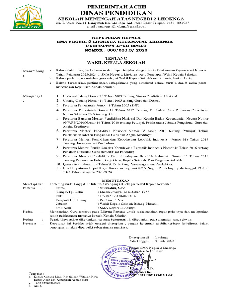 SK Waka Humas 2023-24 | PDF