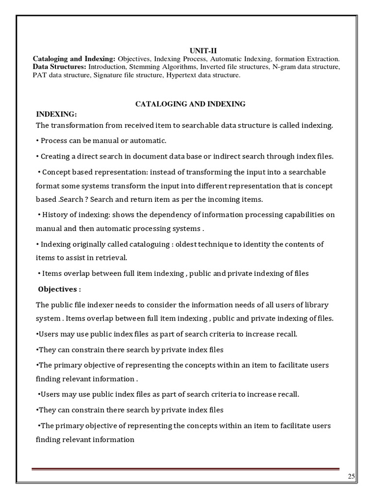 Unit-Ii Notes | PDF | Search Engine Indexing | Word Unit-Ii Notes | PDF | Search Engine Indexing | Word
