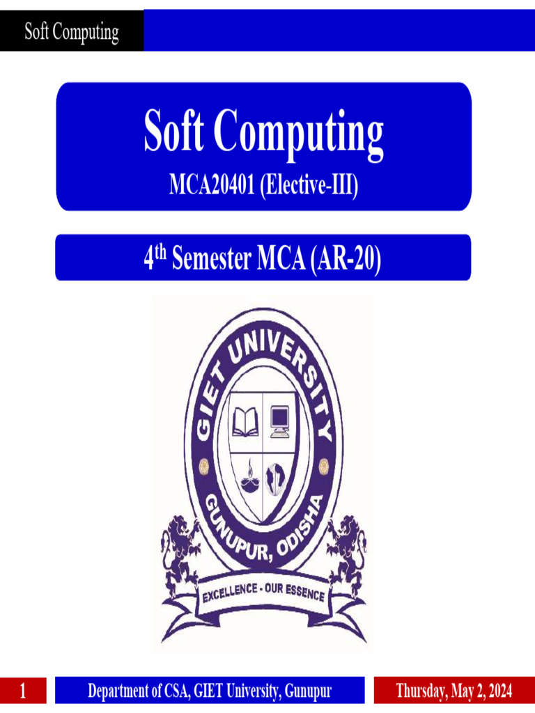 SC_Unit_I | PDF | Fuzzy Logic | Artificial Neural Network