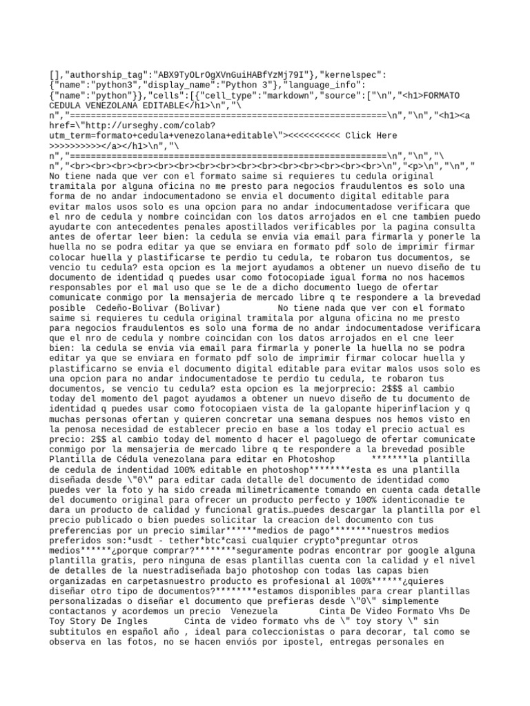 Formato Editable de Cédula Venezolana | PDF | Apple Inc. | Yo telefono