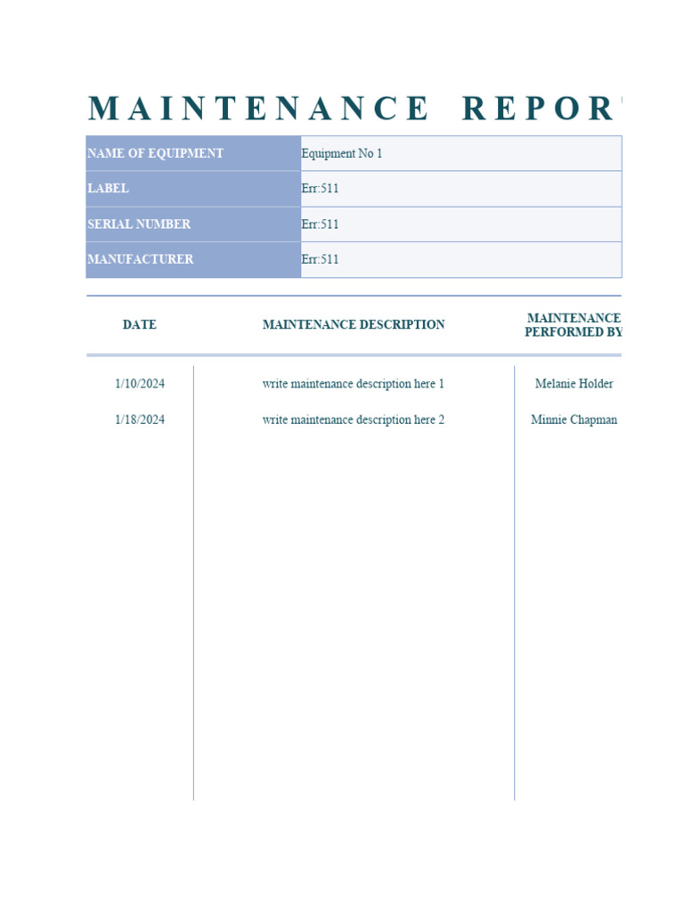Maintenance Report | PDF