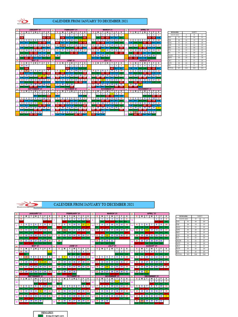 2021 Calendar Overview | PDF