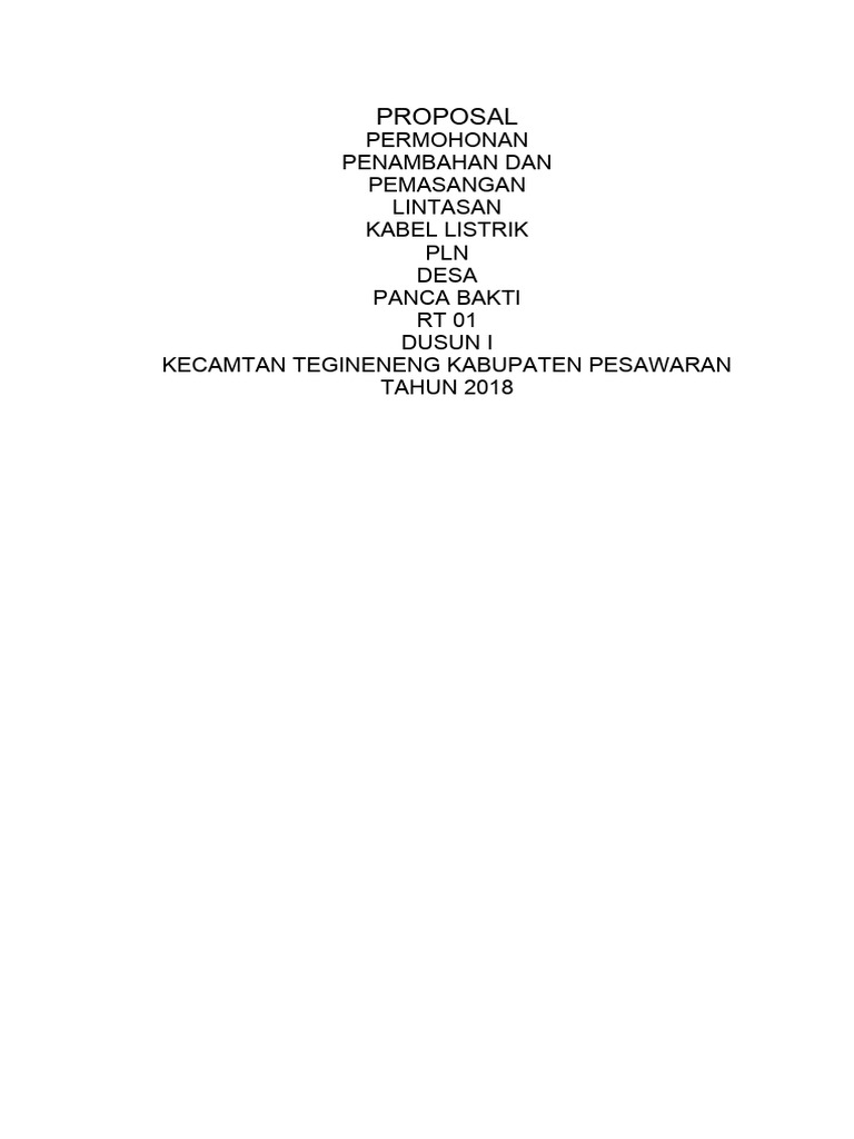 Proposal Tiang Listrik | PDF
