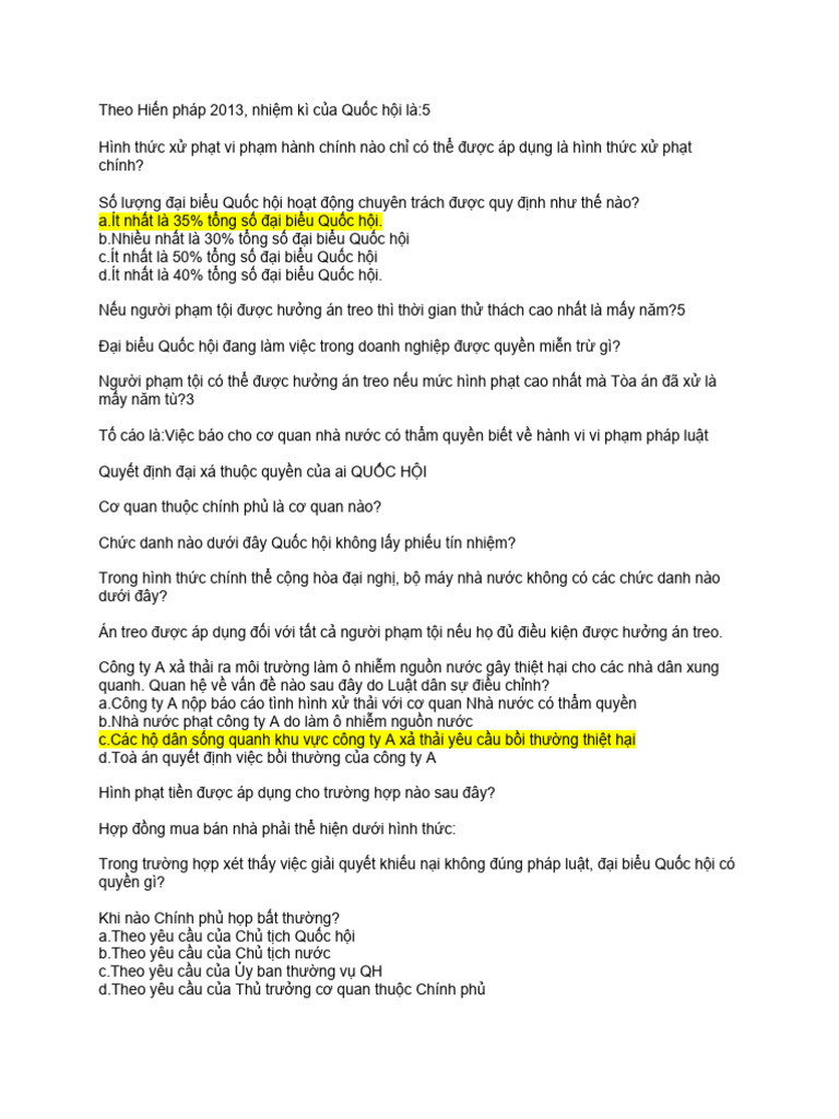 Trắc nghiệm pldc | PDF