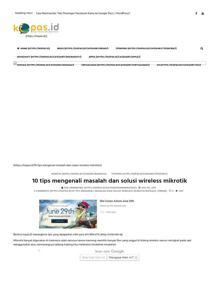10 Tips Mengenali Masalah Dan Solusi Wireless Mikrotik - KOPAS ID | PDF