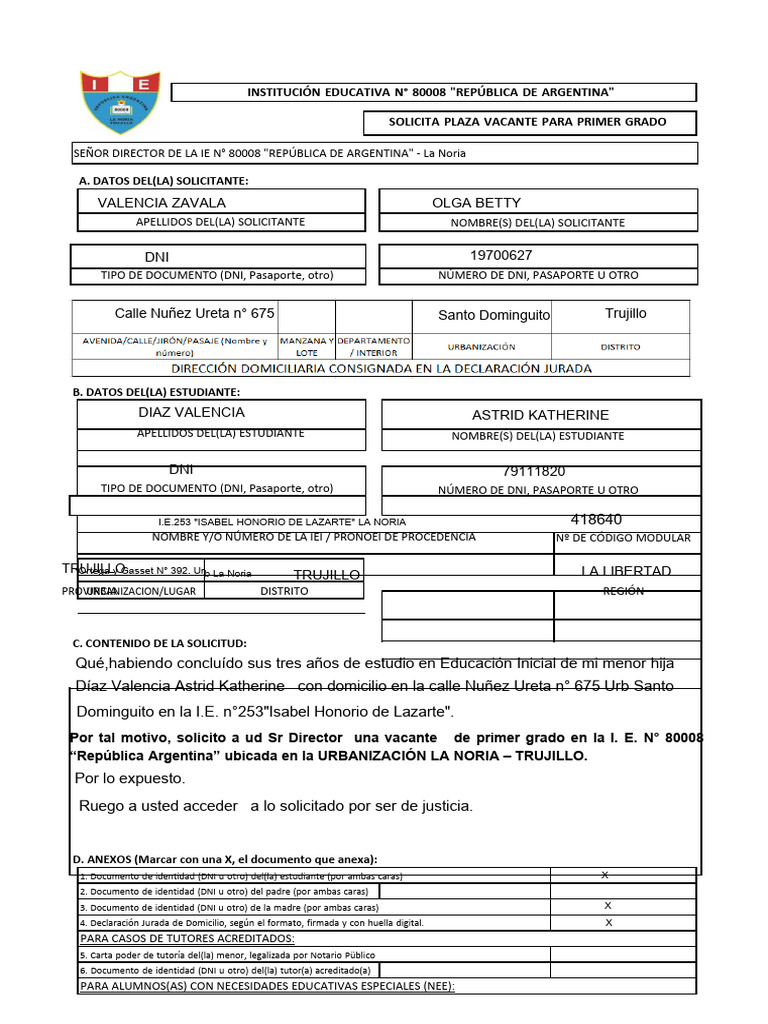 1 Solicitud Dirigida Al Director (1) 1 | PDF | Documento de identidad | Control de acceso