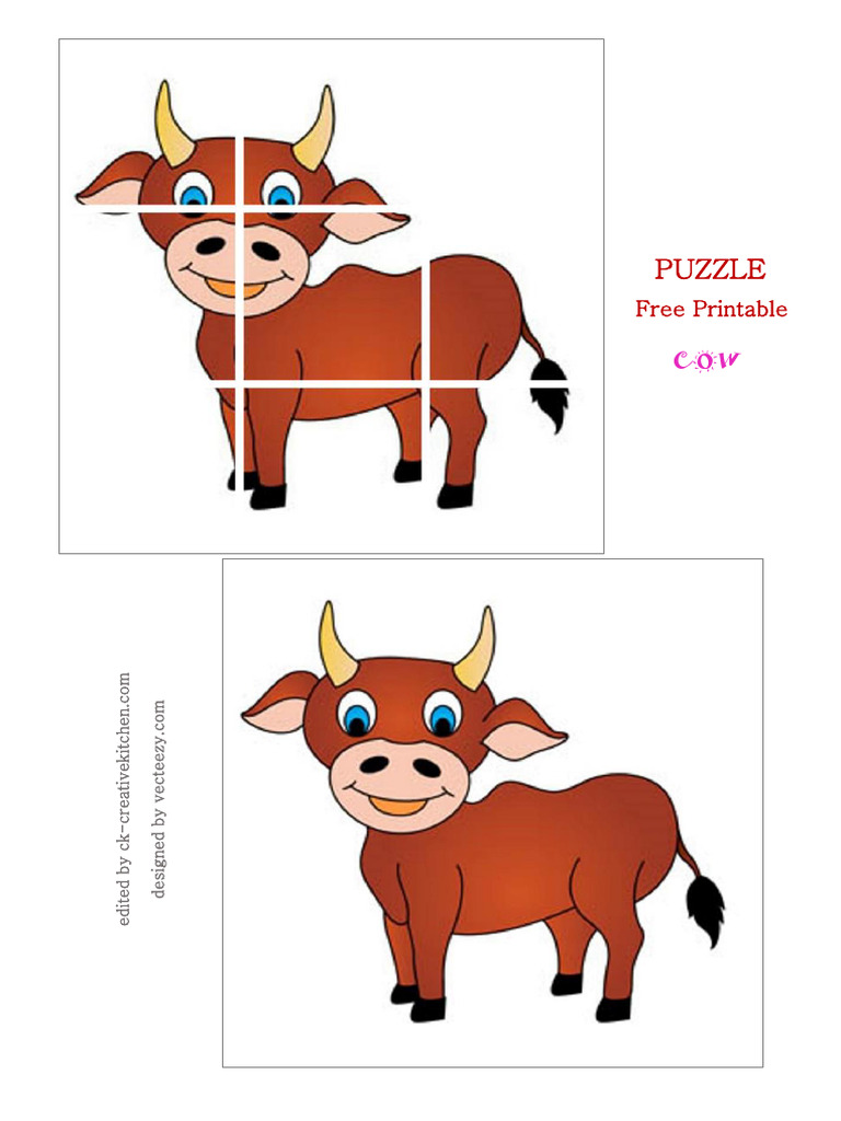 Animal Puzzle Cow | PDF