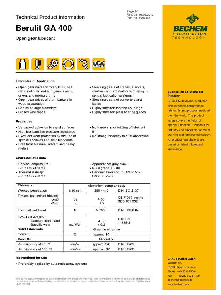 Berulit GA 400 | PDF | Lubricant | Gear