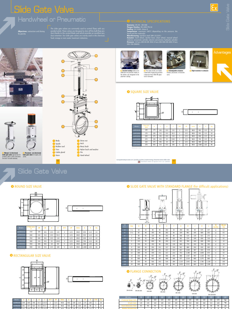 Dosing Solutions - Slide Gate Valve - Palamatic Process | PDF | Valve ...