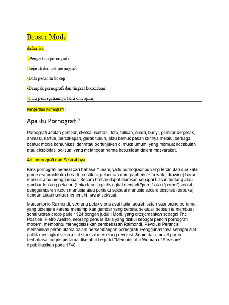 Brosur Mode PPPPP (5) Pornografi | PDF