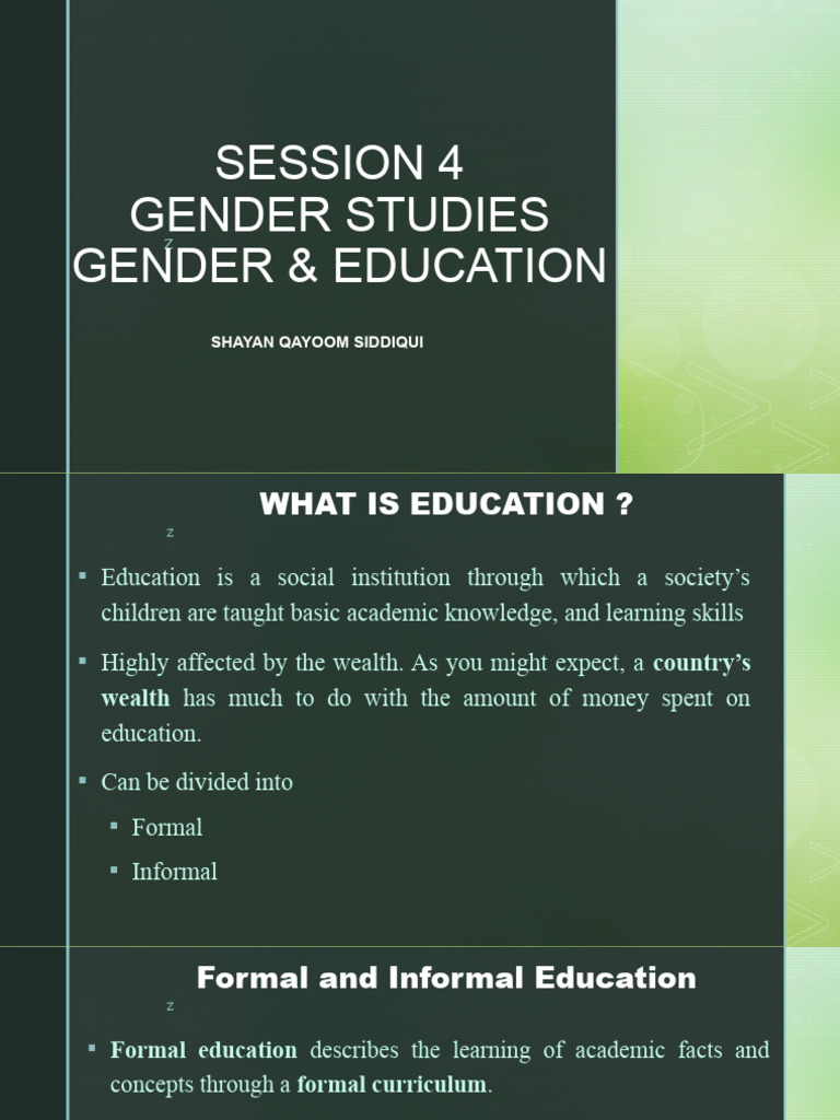 SESSION 4 gender studies | PDF | Literacy | Schools