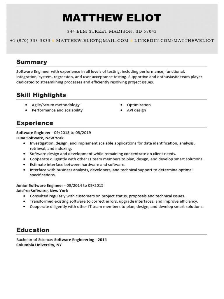 B. Software Engineer | PDF