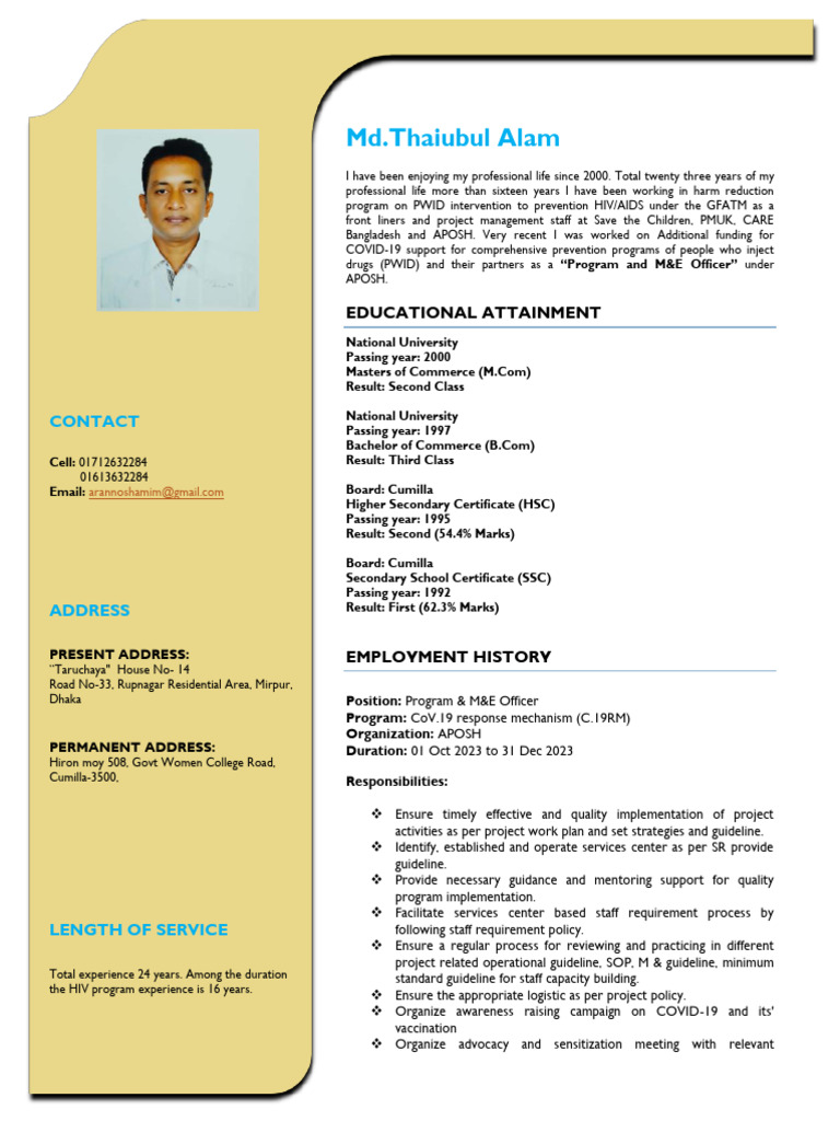 HIV Program Management Resume | PDF | Capacity Building | Evaluation