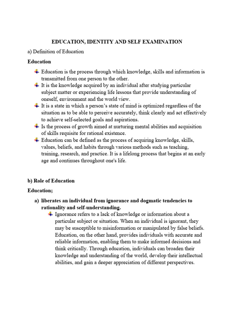 TDF103 Education, Identity and Self Examination | PDF | Critical ...