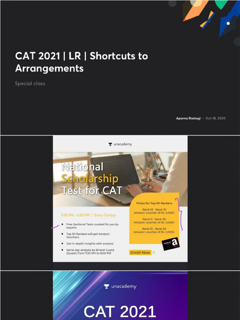 CAT 2021 LR Shortcuts To Arrangements With Anno | PDF