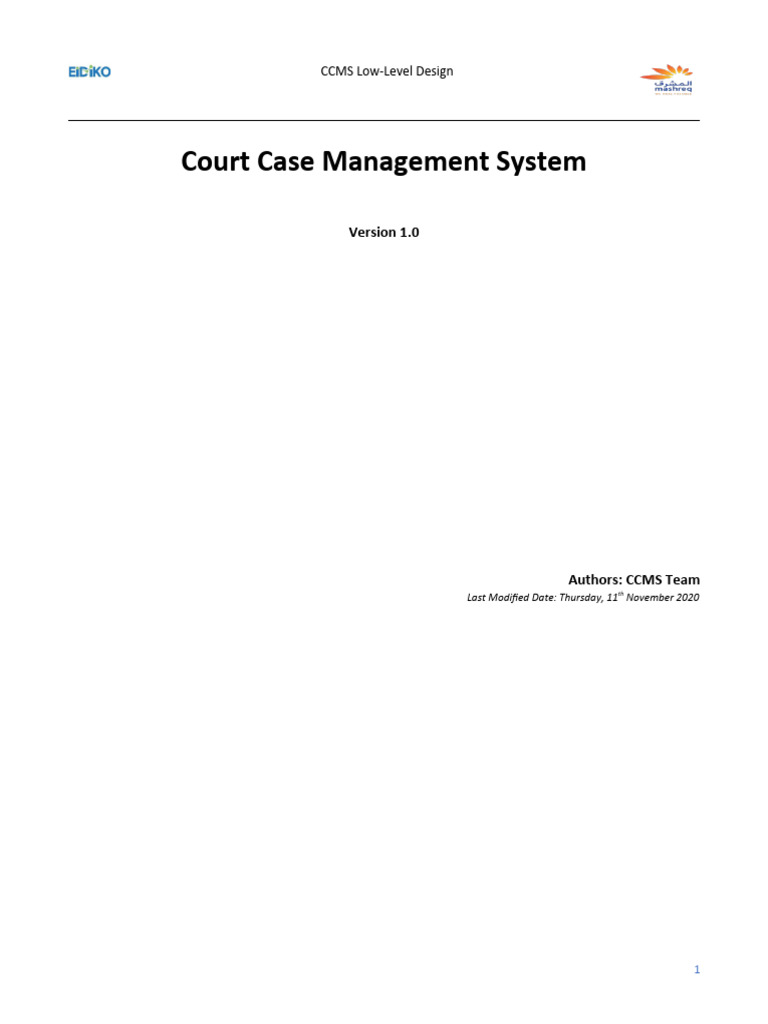 CCMS LLD V1.1 | PDF | Databases | Business Process Management