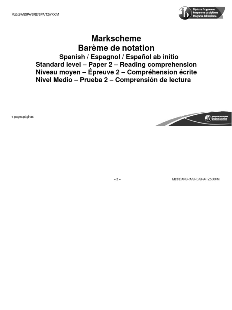 Paper_2_Reading_Comprehension_Markscheme | PDF