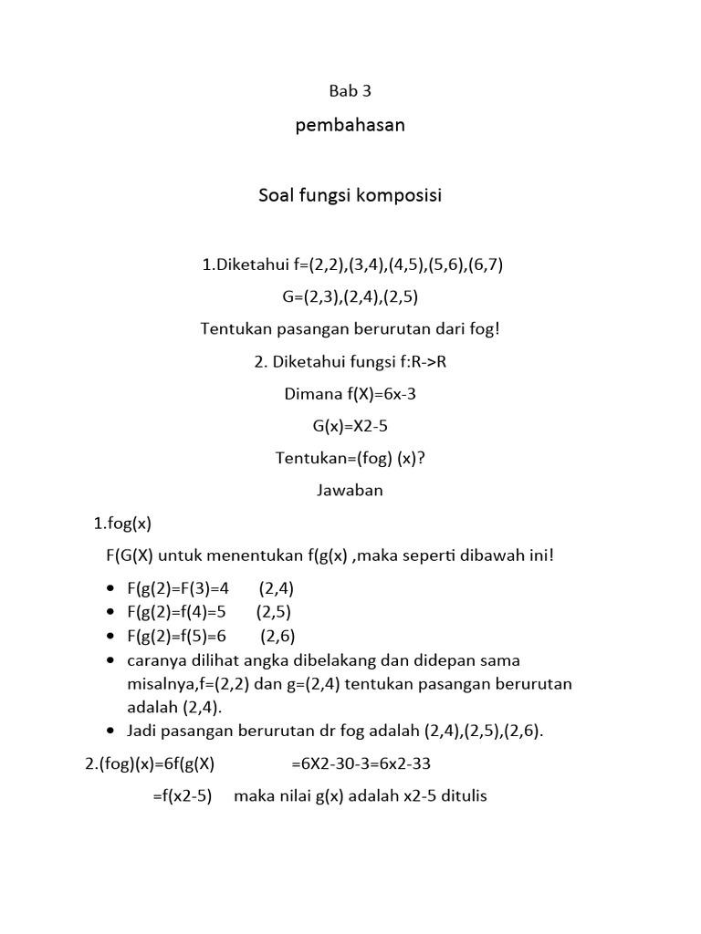 Bab 3 Pembahasan Fungsi Komposisi | PDF