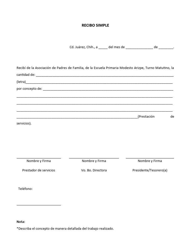 Recibo Simple-6 | PDF