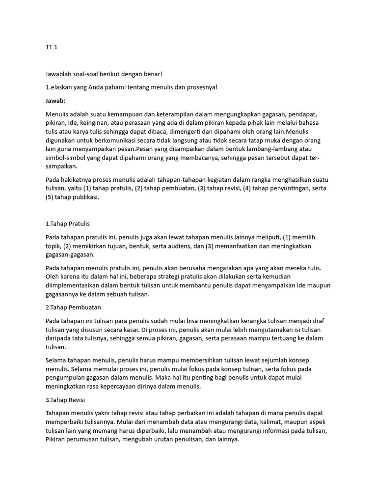 TT1 KETERAMPILAN Menulis | PDF | Karier & Perkembangan | Pengembangan Diri