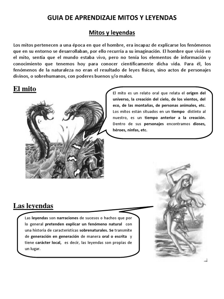 Guía de Mitos y Leyendas para Niños | PDF | Mitos de la creación | Verbo