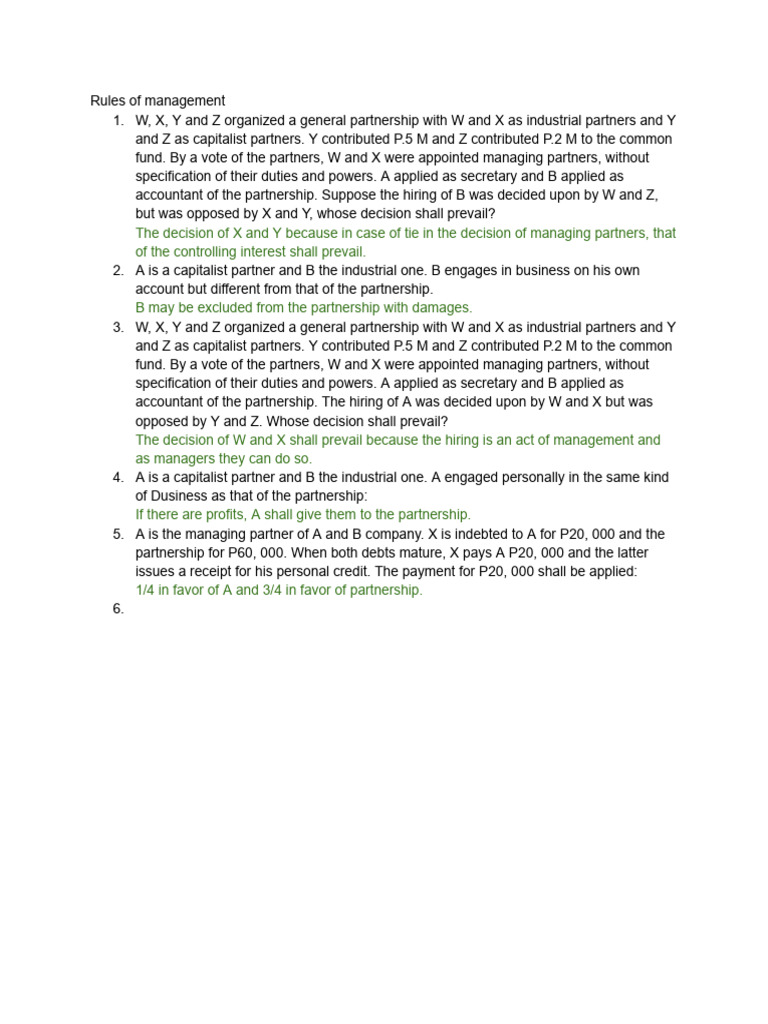 Rules of management | PDF