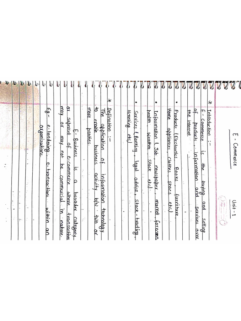 E Commerce And Erp Notes Pdf