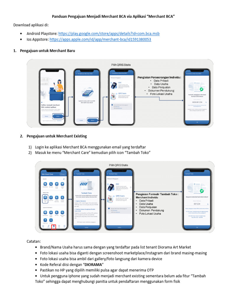 Panduan Pengajuan Menjadi Merchant BCA Via Aplikasi | PDF | Komputer