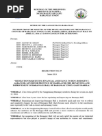 Sample Brgy Resolution | PDF | Devolution | Local Government