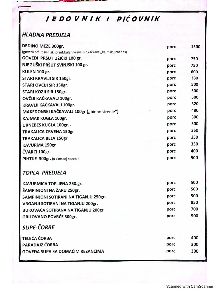 Kod Dede Jelovnik | PDF