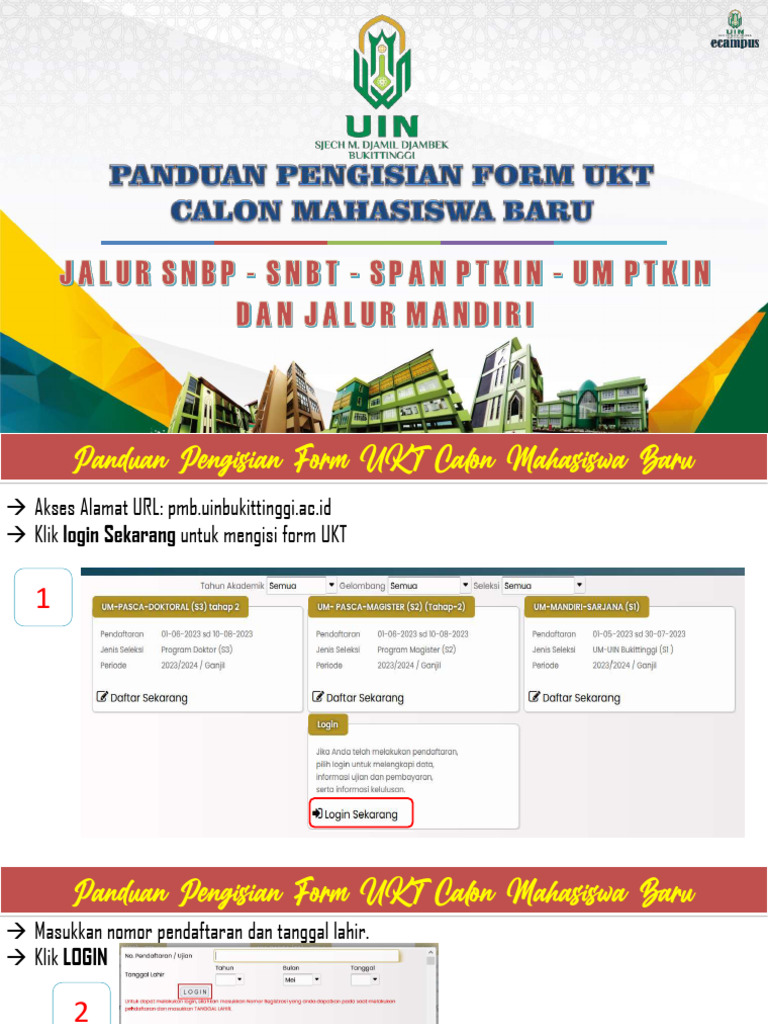 Panduan Pengisian Form UKT v.1 | PDF