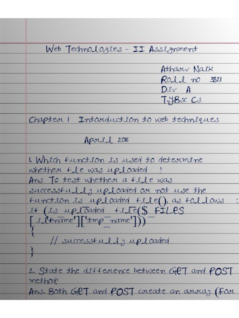 WT Assignment Atharv 3821 | PDF